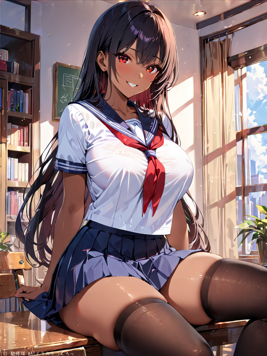 褐色肌のJK | Aipictors