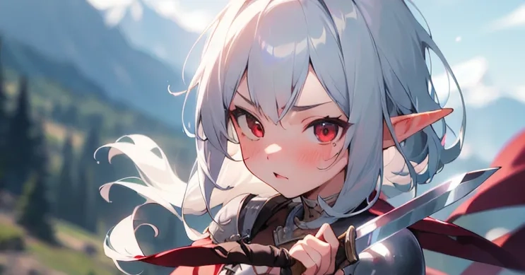 elf fighting with sword | Aipictors