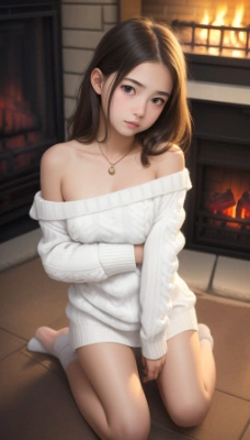 美少女と暖炉2 - hideの作品 - Aipictors - AI画像投稿サイト・生成サイト