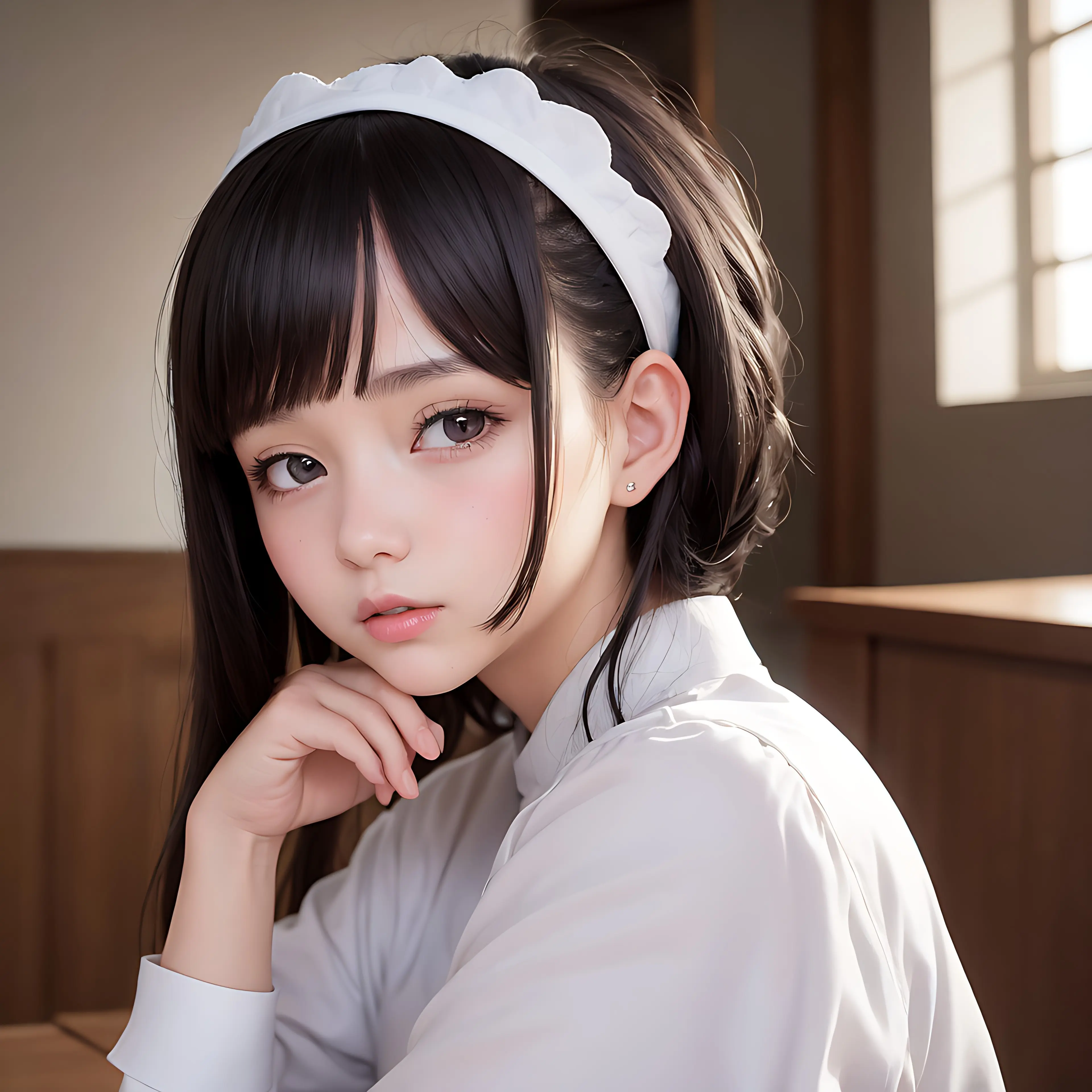 黒髪同級生（メイド） - YAMの作品 - Aipictors - AI画像投稿サイト・生成サイト