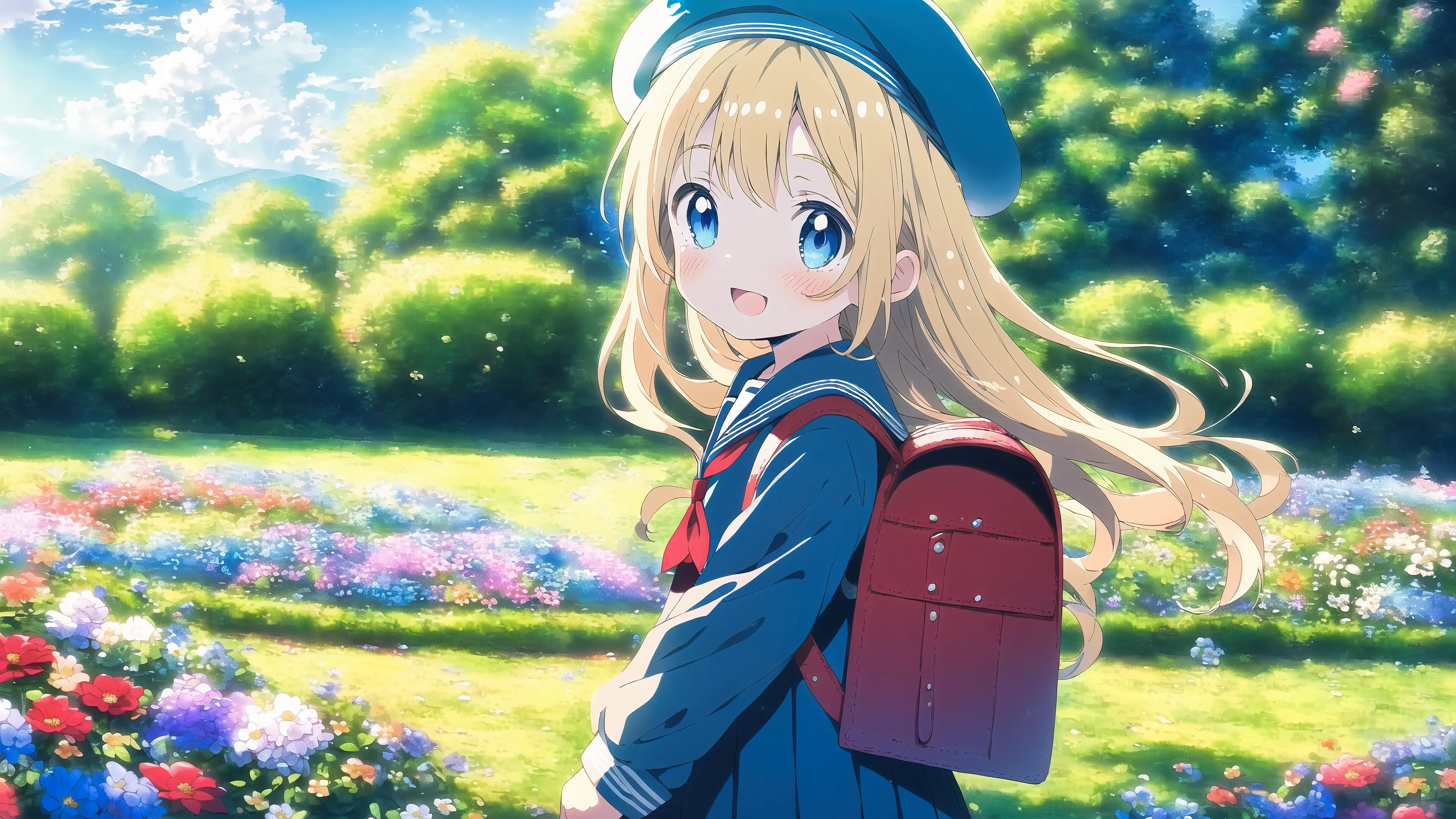 セーラー服姿の金髪少女の4K壁紙 - zzz AIお絵描きの作品 - Aipictors - AI画像投稿サイト・生成サイト