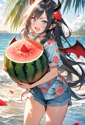 魔王様の夏休み - みやびの作品 - Aipictors - AI画像投稿サイト・生成サイト