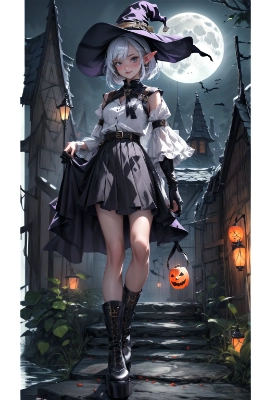 halloween elf full moon - inchacomushoの作品 - Aipictors - AI画像投稿サイト・生成サイト