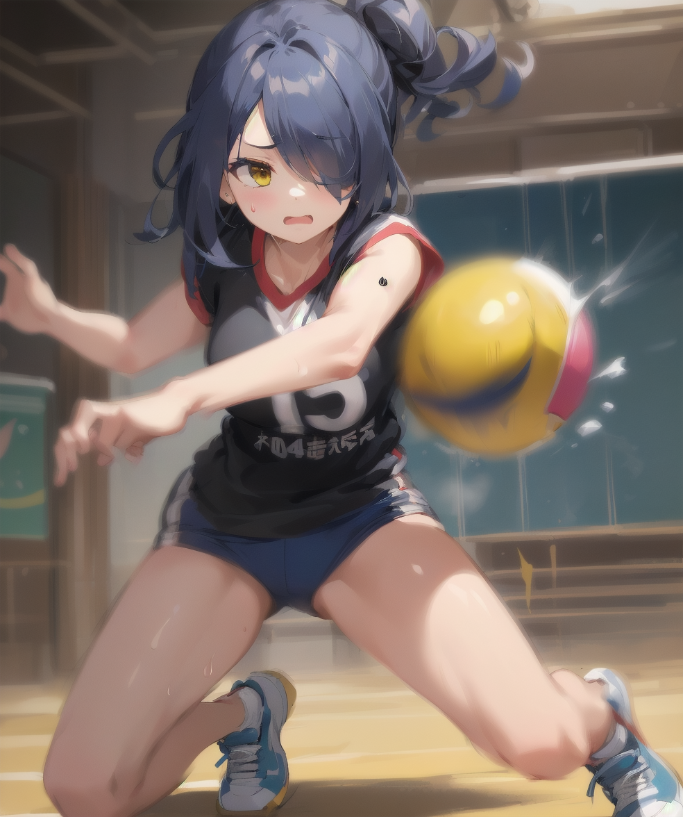 Mekakure girl and dodgeball! 2 | Aipictors