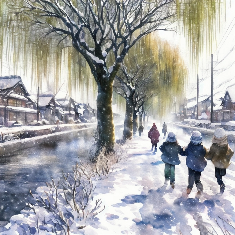 No snow breaks on the willows | Aipictors