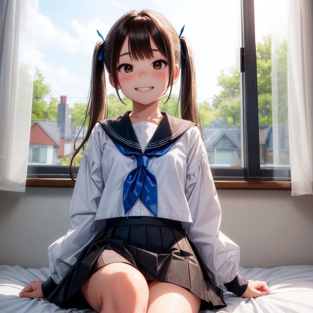 「先輩！可愛い後輩を連れ込んでナニしちゃうんですかぁ？」 - YAMの作品 - Aipictors - AI画像投稿サイト・生成サイト