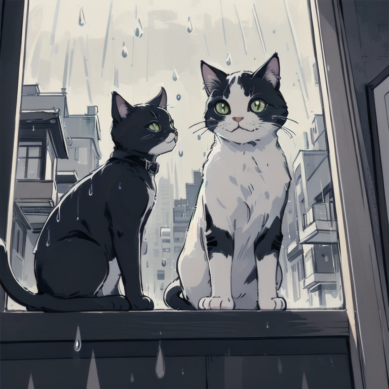 雨の日の猫たち2 | Aipictors