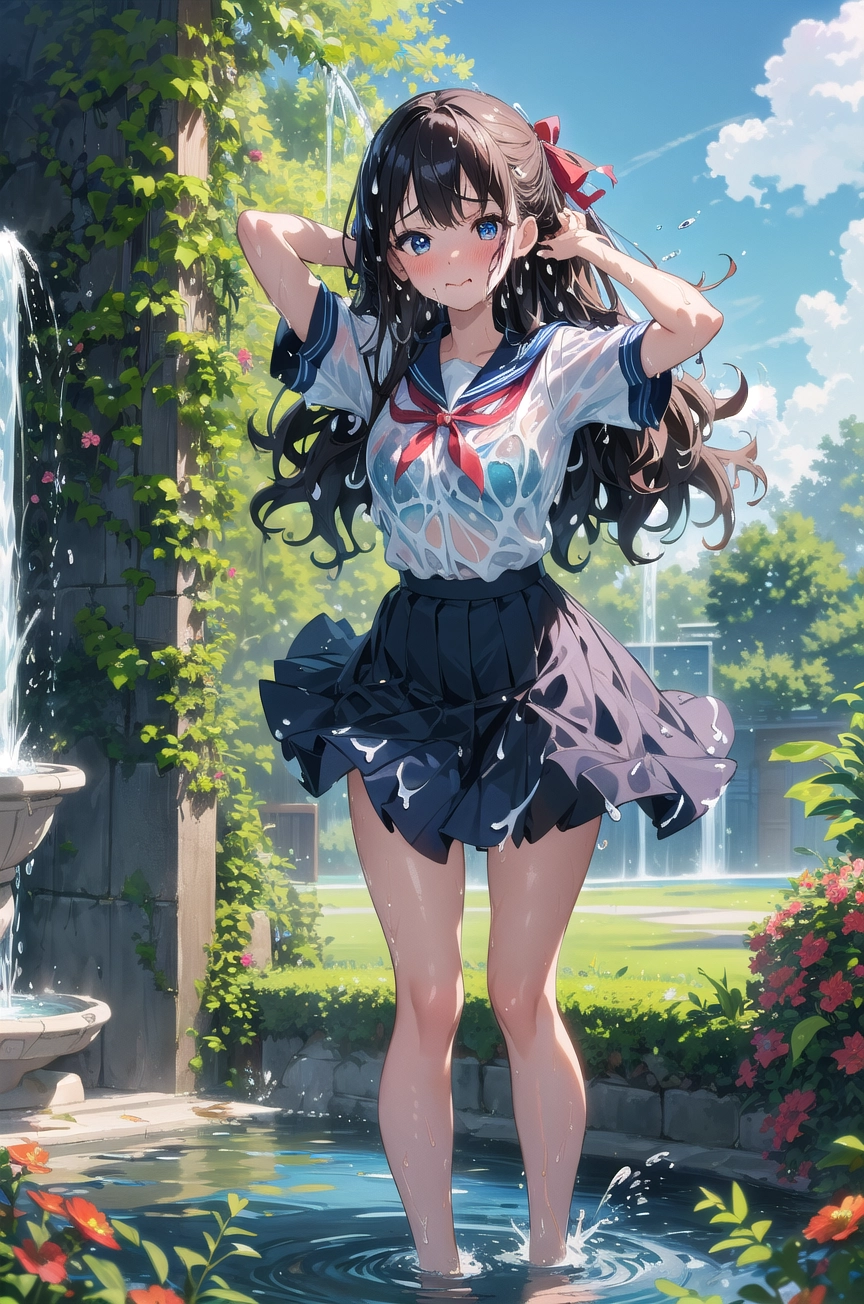 あわわ、濡れちゃった #1 | Aipictors