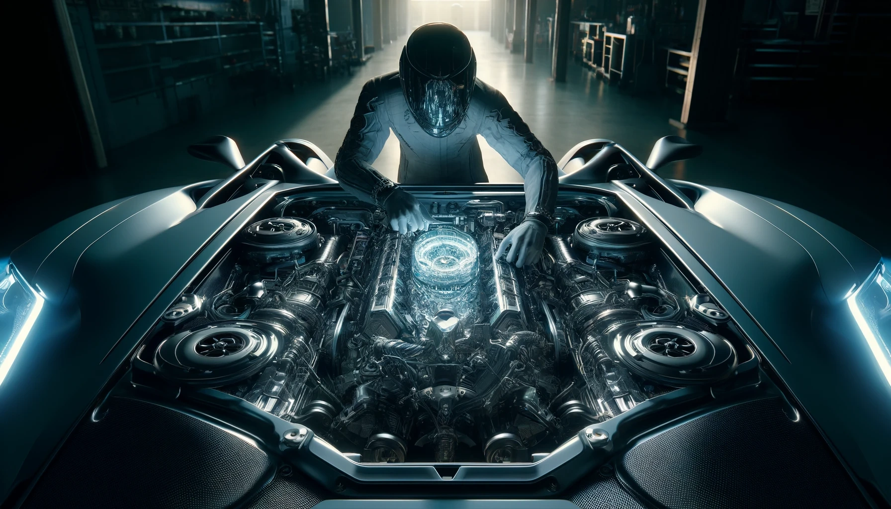 Mechanic installing unknown parts into car | Aipictors