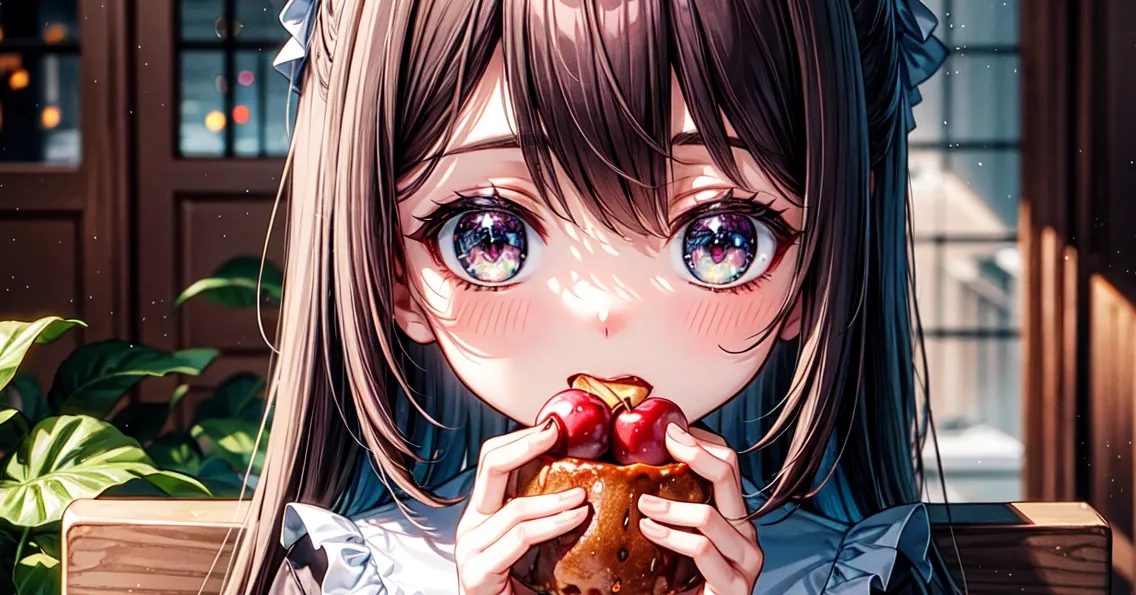 🍒cherry and girl | Aipictors