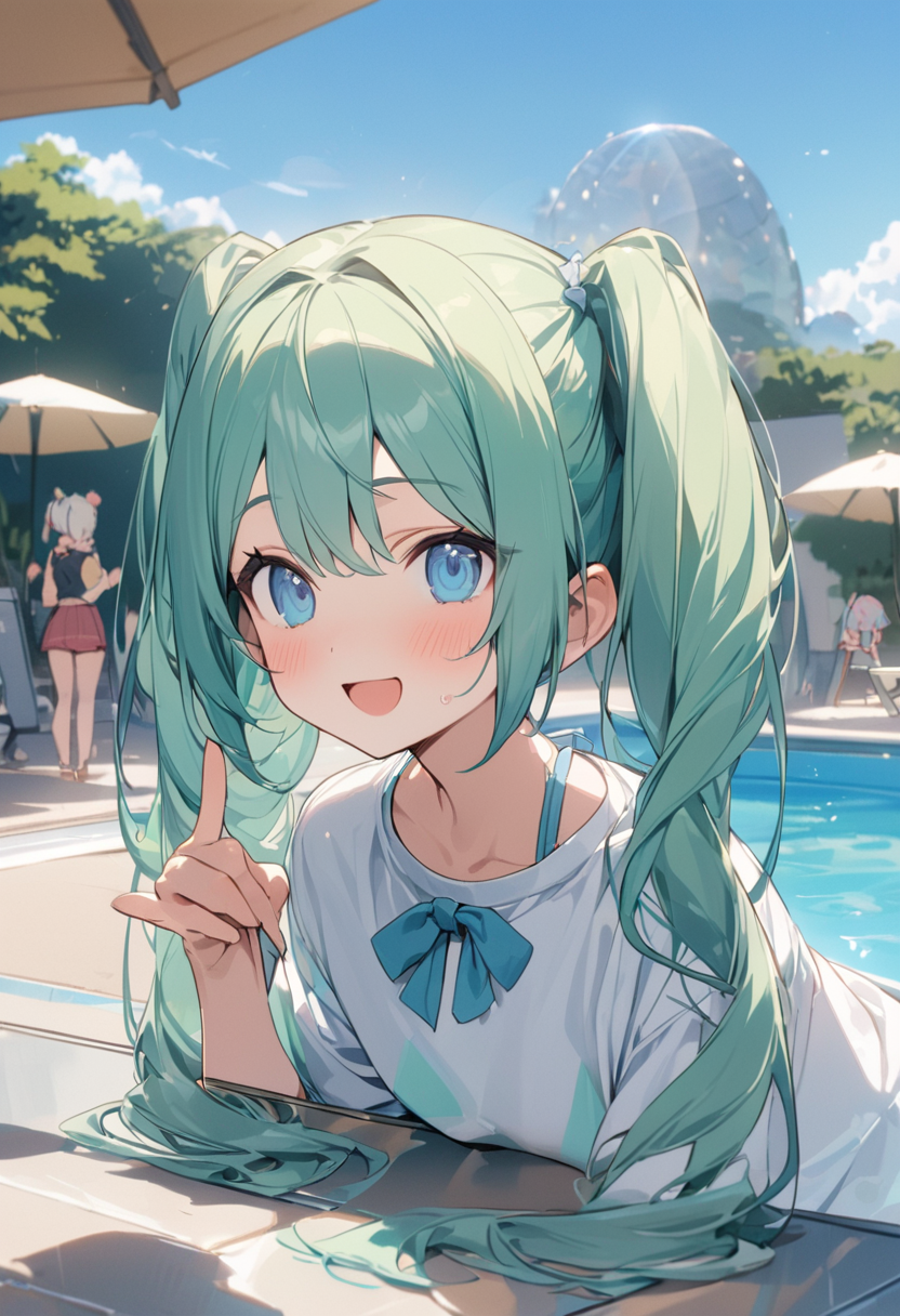 Poolside Miku-chan 2 | Aipictors