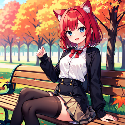 座る猫娘 - 猫鈴の作品 - Aipictors - AI画像投稿サイト・生成サイト