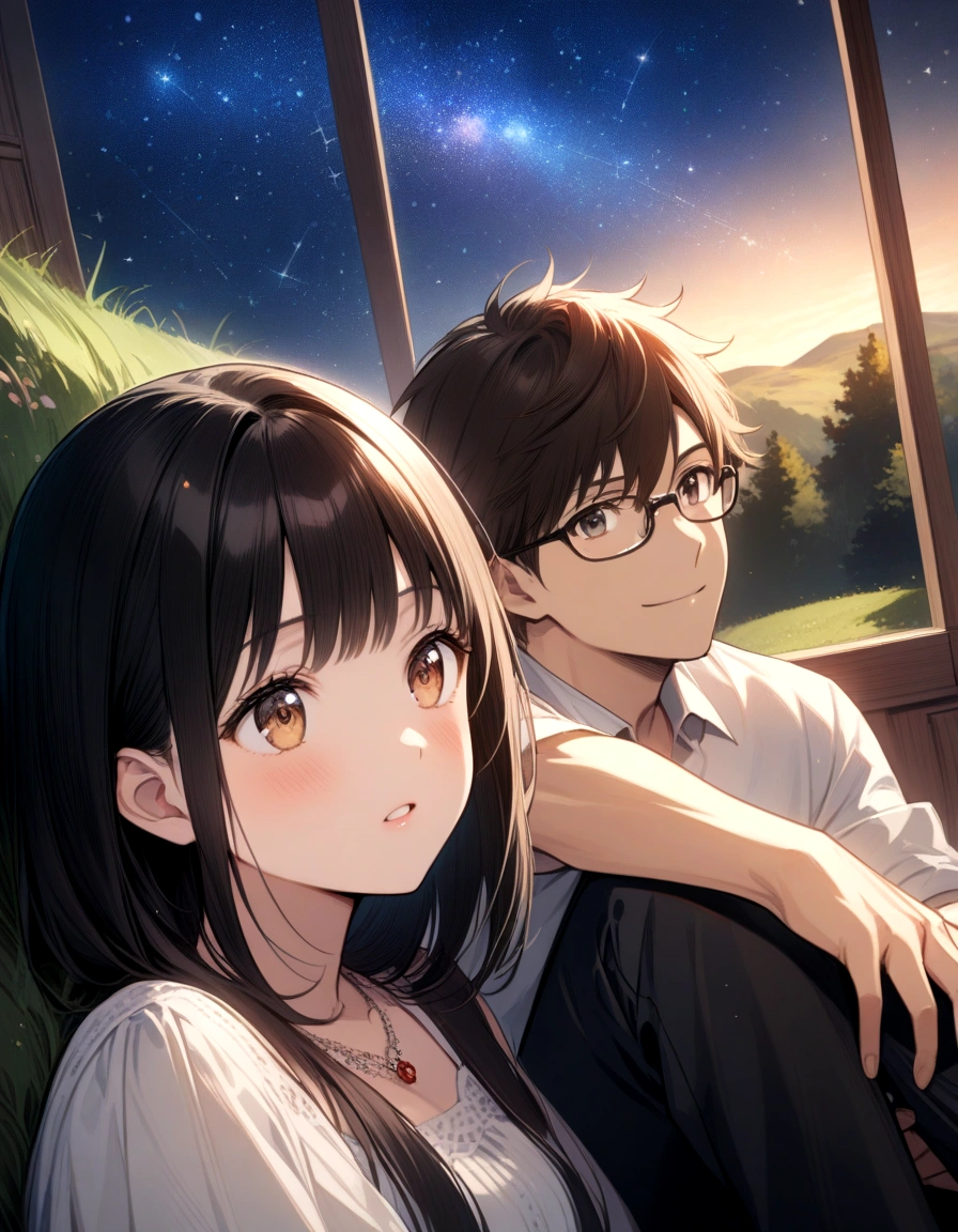 田中先生と桜子さん・星空 - ガボドゲの作品 - Aipictors - AI画像投稿サイト・生成サイト