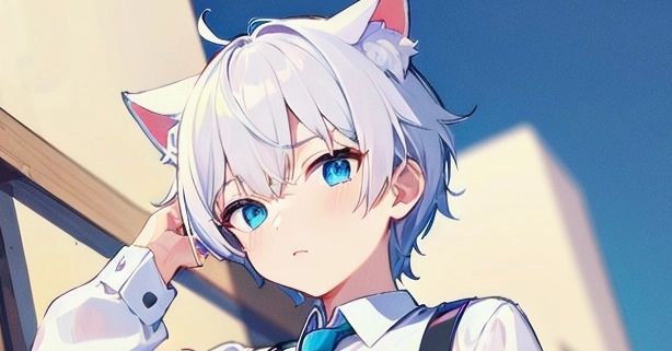 white cat boy | Aipictors