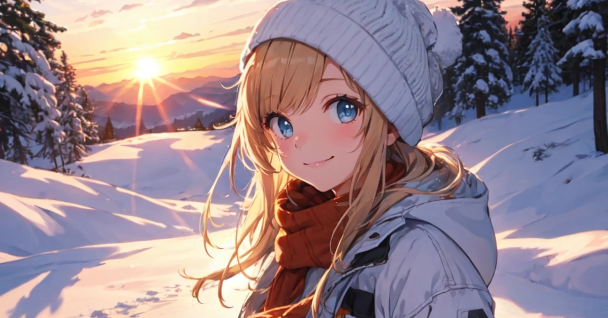 snowy mountain morning | Aipictors