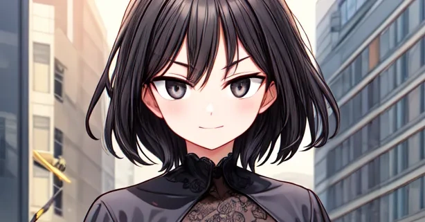 [R15] Deformed semi-long black hair woman★ (4 photos) | Aipictors