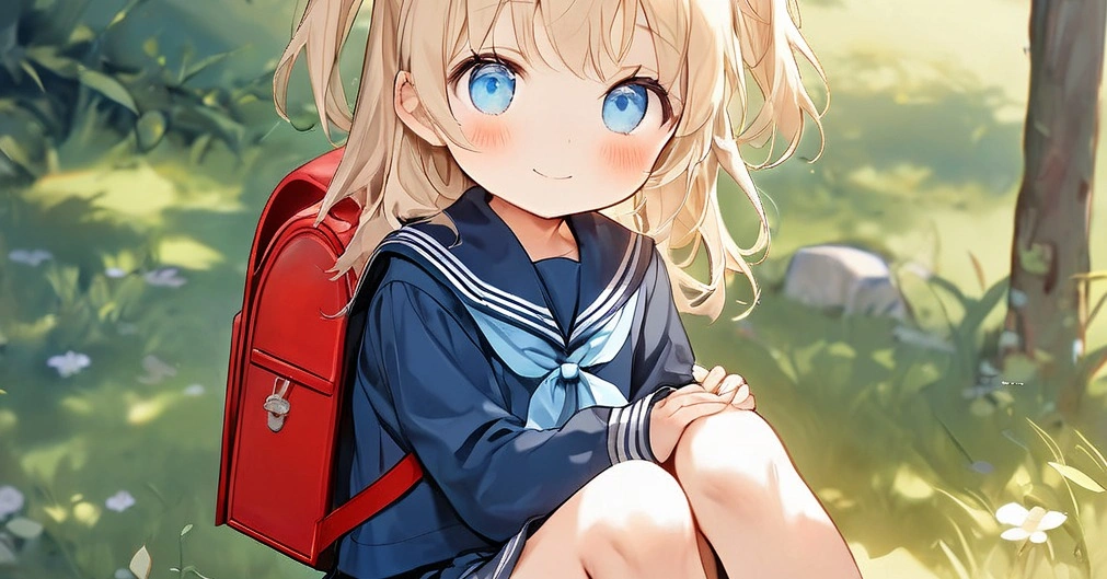 Blonde Girl Sitting Aipictors